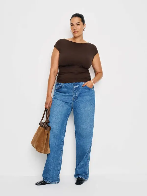 REFORMATION Madelyn Knit Top Es - Brown