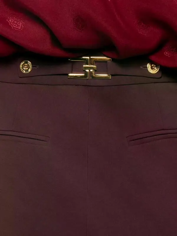 Elisabetta Franchi Pleated Straight Leg Trousers
