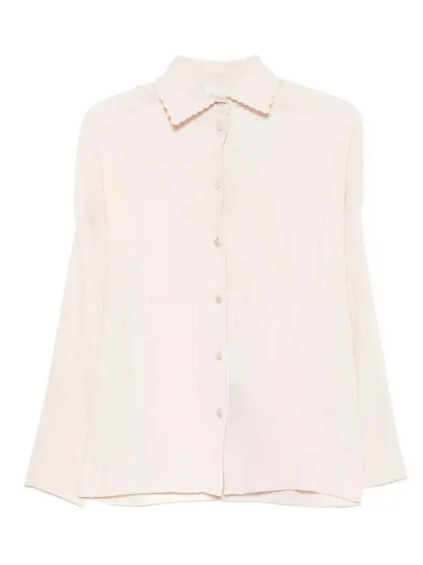 FORTE_FORTE Pleated Scalloped-collar Shirt