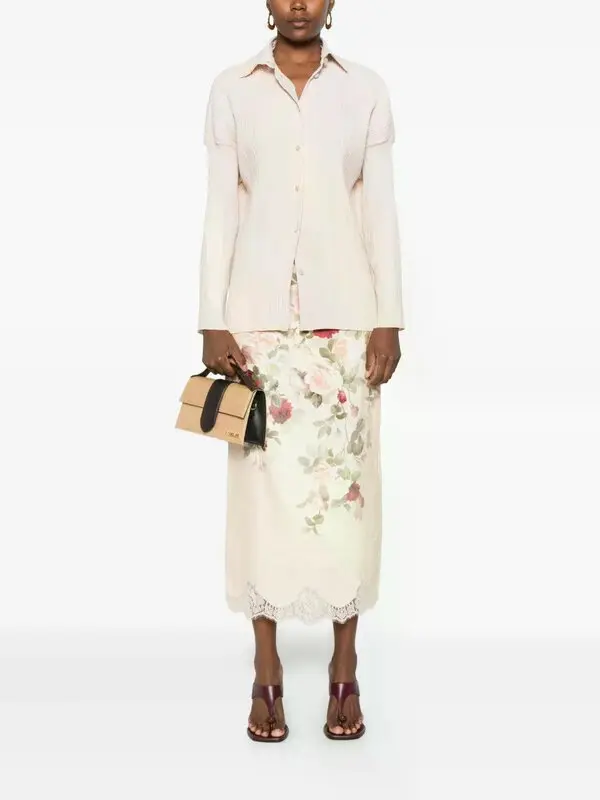 FORTE_FORTE Pleated Scalloped-collar Shirt