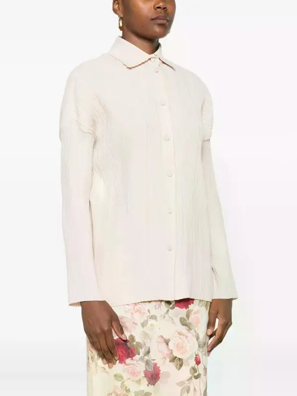 FORTE_FORTE Pleated Scalloped-collar Shirt