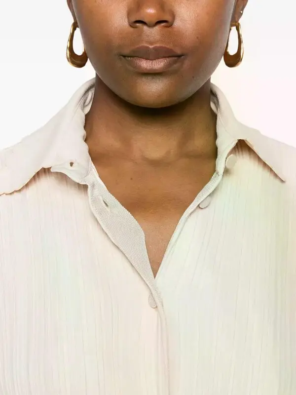 FORTE_FORTE Pleated Scalloped-collar Shirt