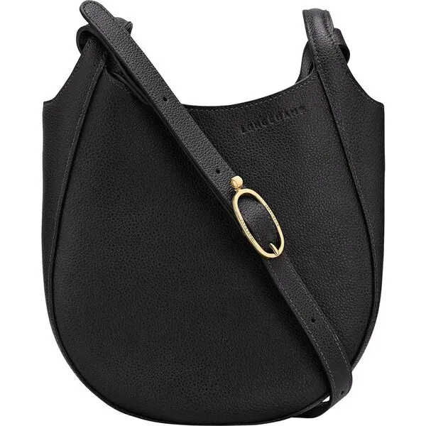 Longchamp Le Foulonne Leather Crossbody Bag - Black