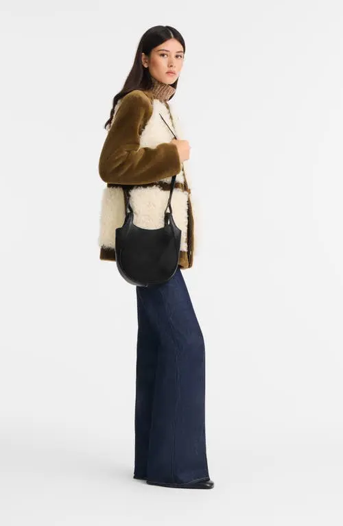 Longchamp Le Foulonne Leather Crossbody Bag - Black