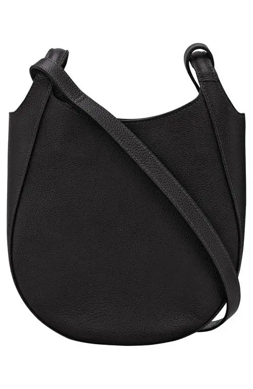 Longchamp Le Foulonne Leather Crossbody Bag - Black