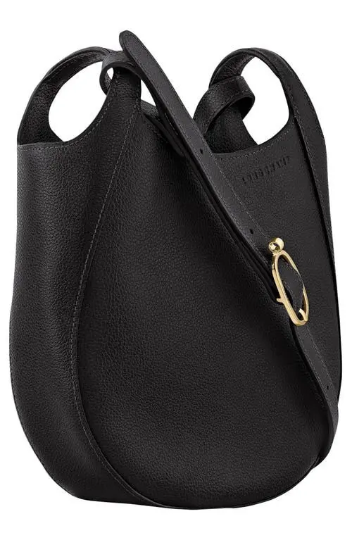 Longchamp Le Foulonne Leather Crossbody Bag - Black