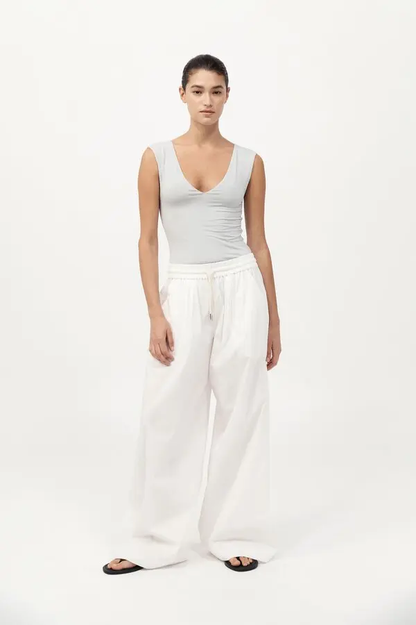 ST. AGNI 90s Cupro Top - Silver