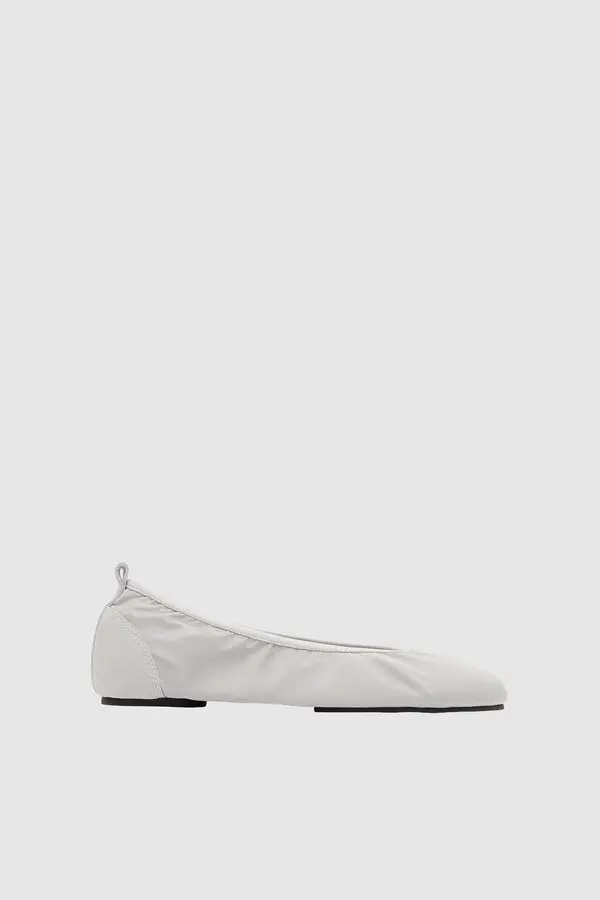 ST. AGNI Satin Ballet Flat - Silver