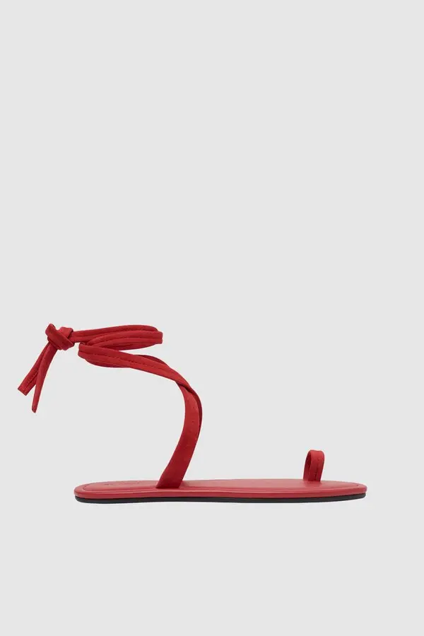 ST AGNI Tie Up Flat - Rosso