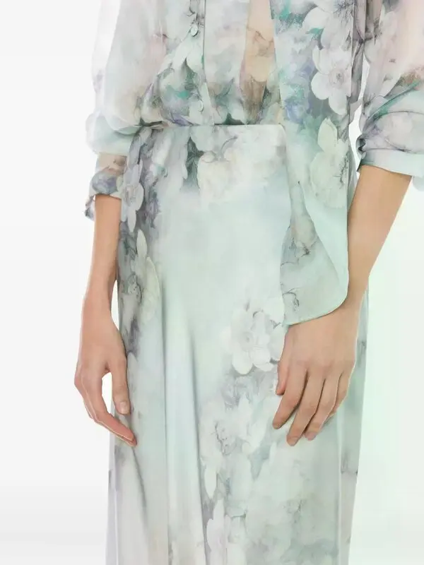Alberta Ferretti Floral-print Midi Skirt