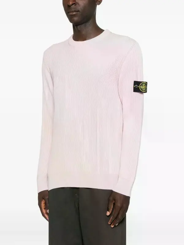 Stone Island Ribbed Crew-neck Sweater - Pink