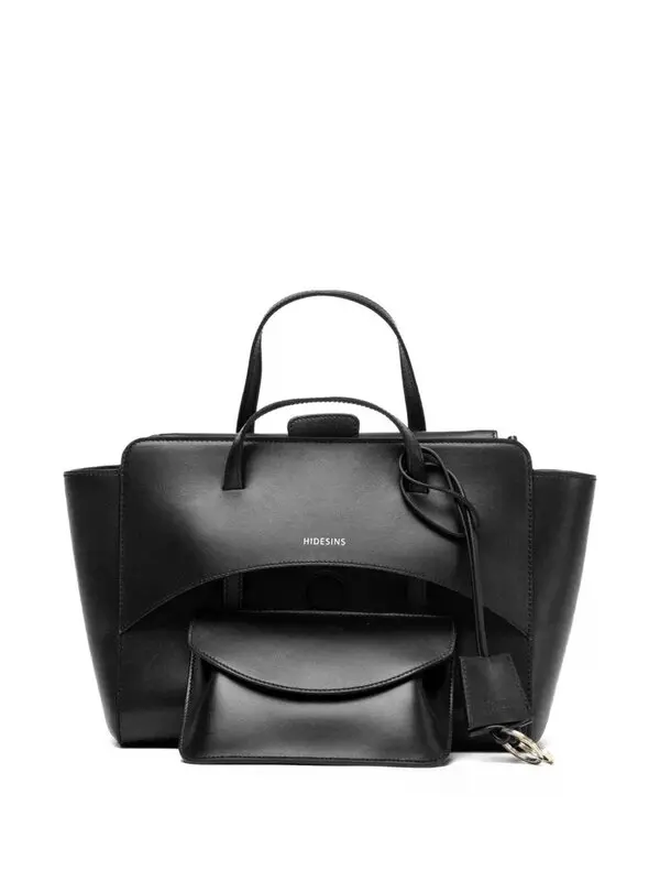 HIDESINS Flap-pocket Leather Handbag - Black