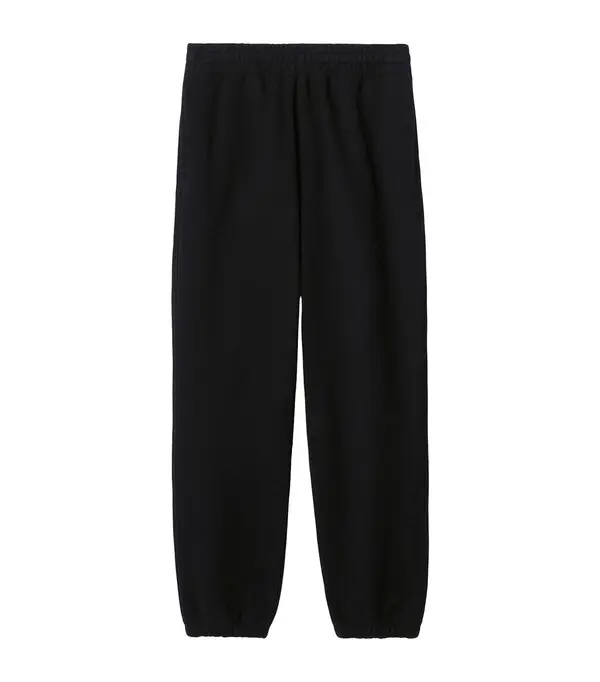 Burberry Cotton Check-detail Sweatpants - Black