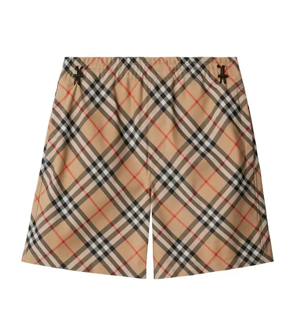 Burberry Woven Twill Check Shorts - Beige