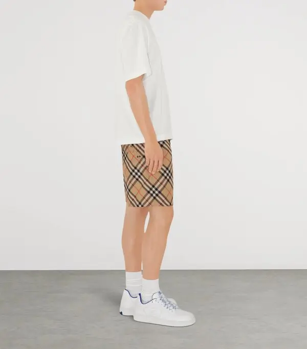 Burberry Woven Twill Check Shorts - Beige