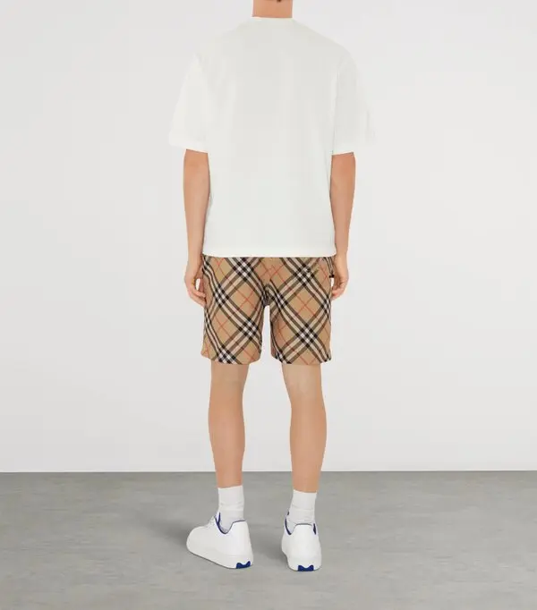 Burberry Woven Twill Check Shorts - Beige