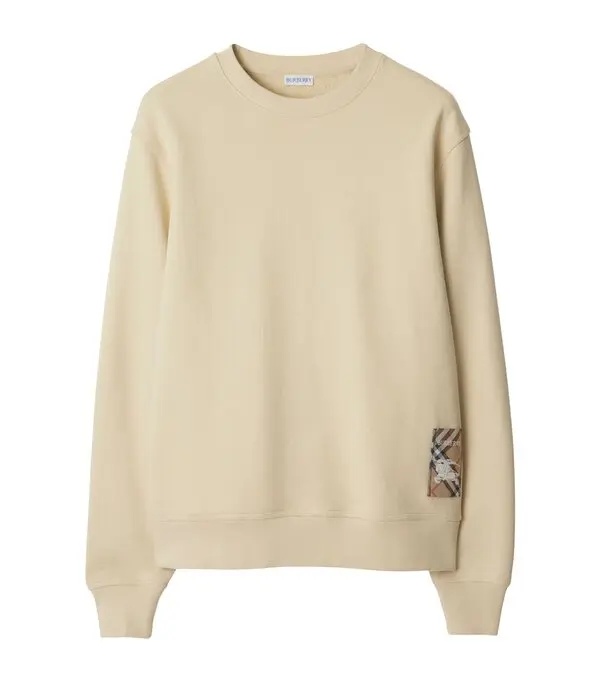 Burberry Cotton Check Label Sweatshirt - Beige