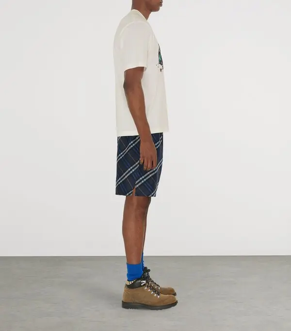 Burberry Silk Poplin Check Shorts