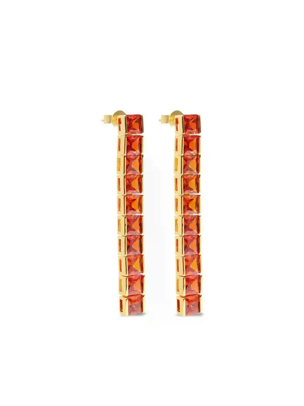 IZABEL DISPLAY Tennis Square-stone Earrings - Gold