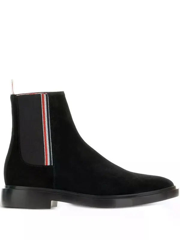 Thom Browne Elastic-panel Suede Boots - Black
