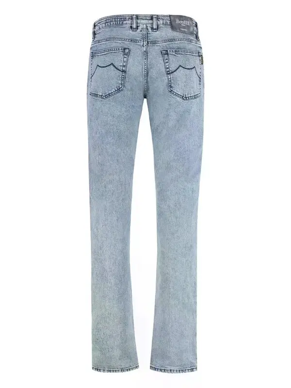 MOORER Washed-effect Straight Leg Jeans