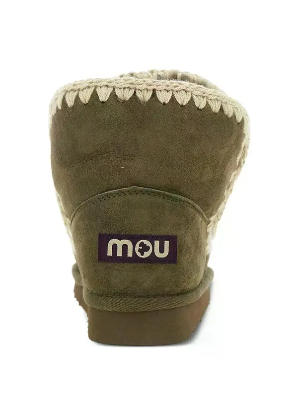 Mou Logo-patch Suede Boots - Green