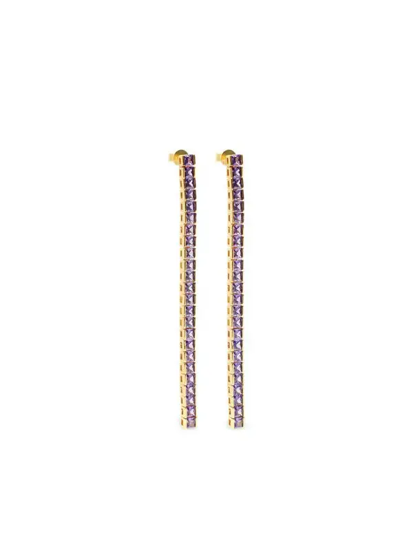 IZABEL DISPLAY Square-cut Tennis Earrings - Gold