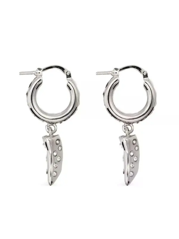 Marni Crystal-embellished Hoop Earrings - Silver