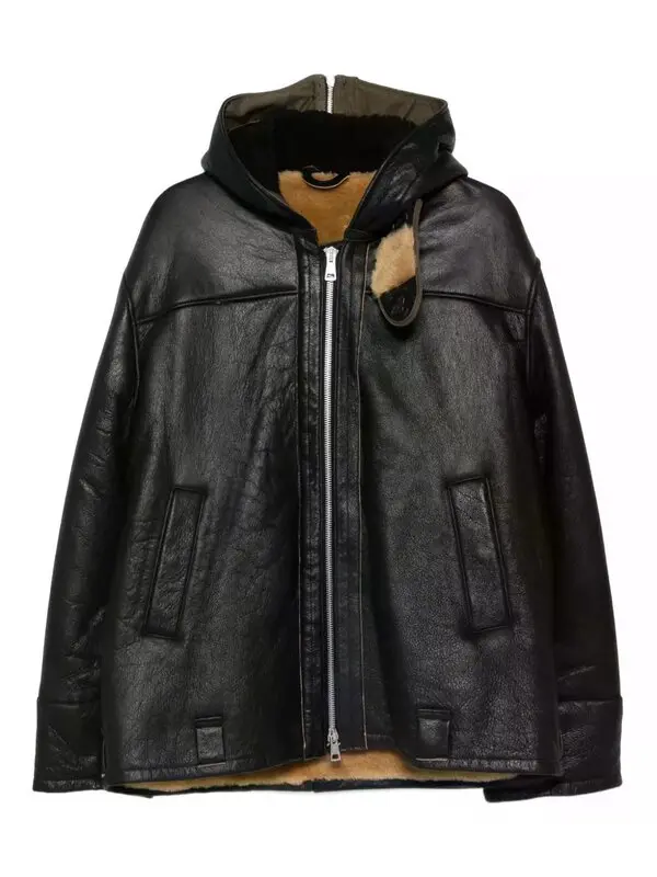 Our Legacy Blizzard Hooded Leather Jacket - Black