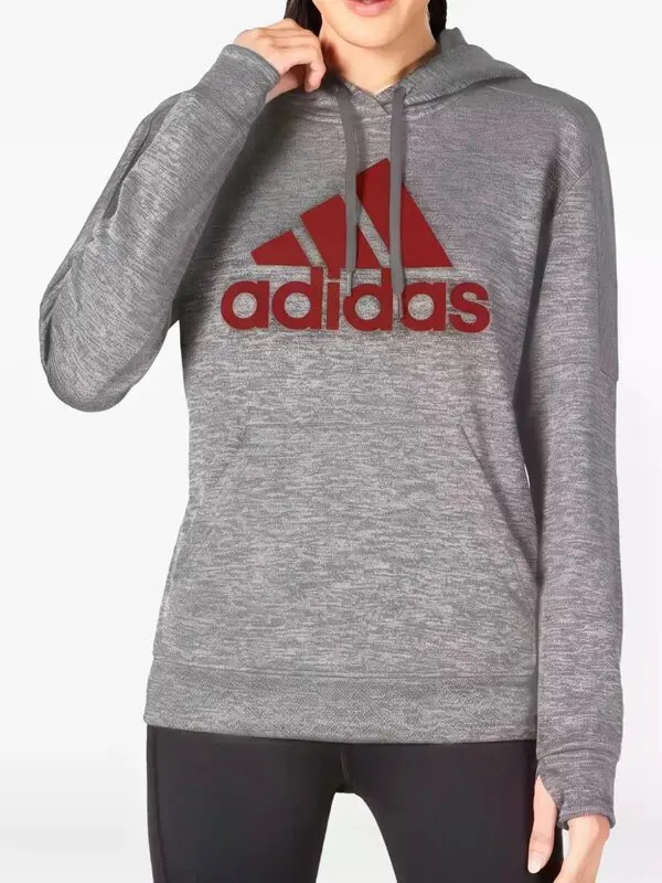 Adidas Logo-print Hoodie - Grey