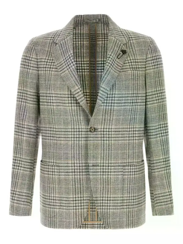LARDINI Checked-pattern Single-button Blazer