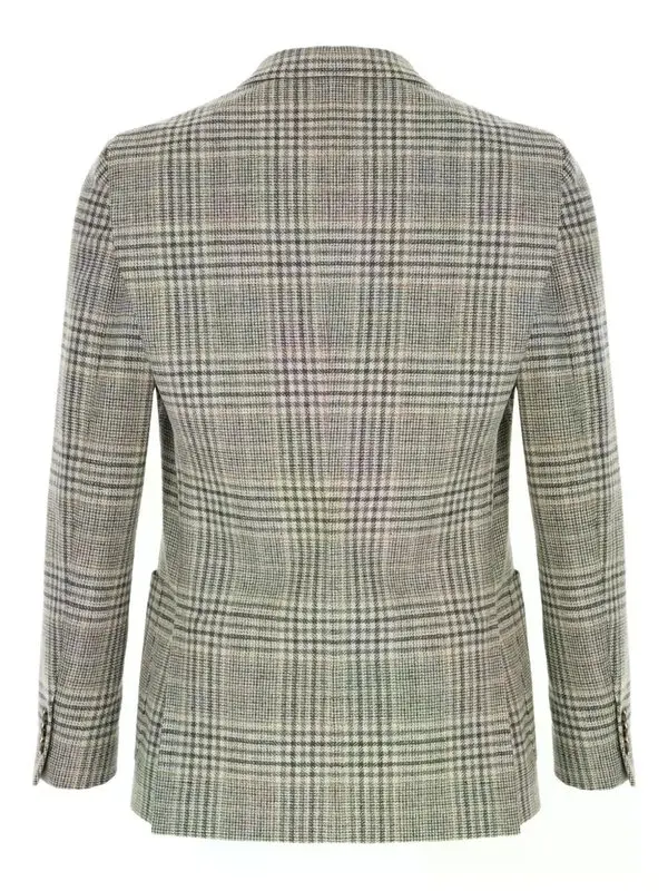 LARDINI Checked-pattern Single-button Blazer