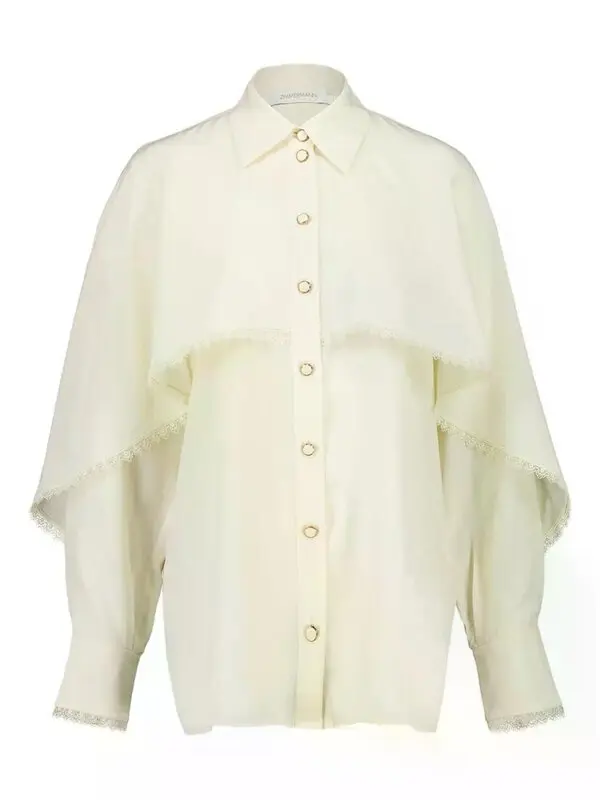 Zimmermann Lace-trimmed Cape Blouse