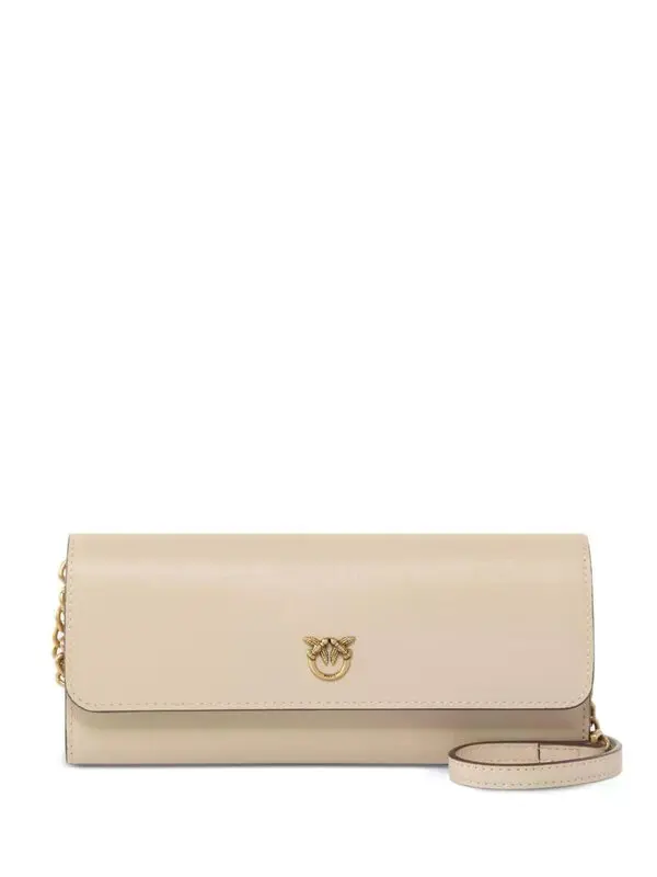 Pinko Chain-strap Leather Wallet - Neutrals