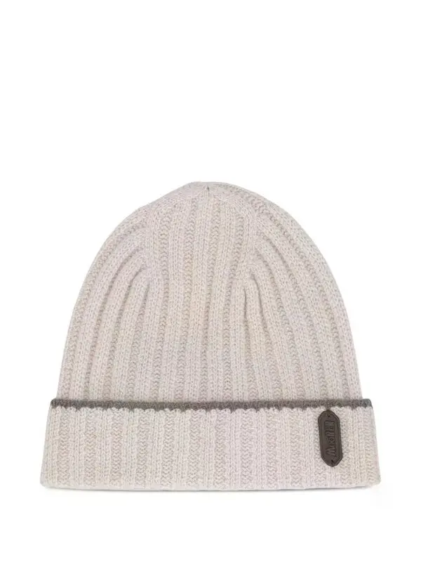 MOORER Ribbed Knit Beanie - Neutrals