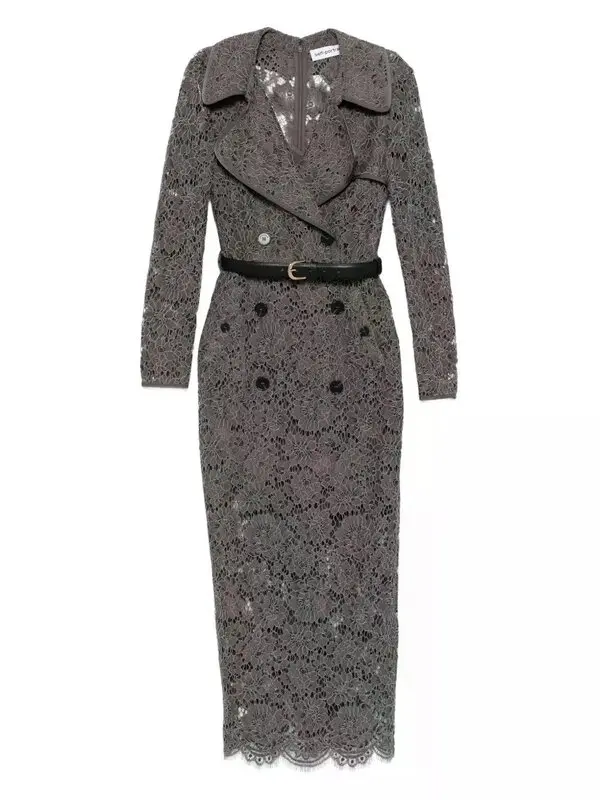 slim fit dress slacks Ivory-Floral-Belted-Lace-Panel-Shirt-Midi-Dress XXL / Blossom Lace main image 0