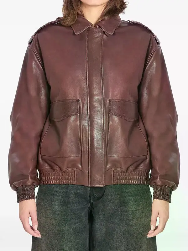ARMA Pointed-collar Leather Jacket