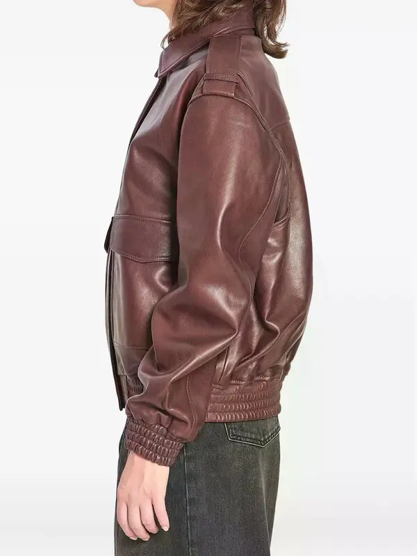 ARMA Pointed-collar Leather Jacket