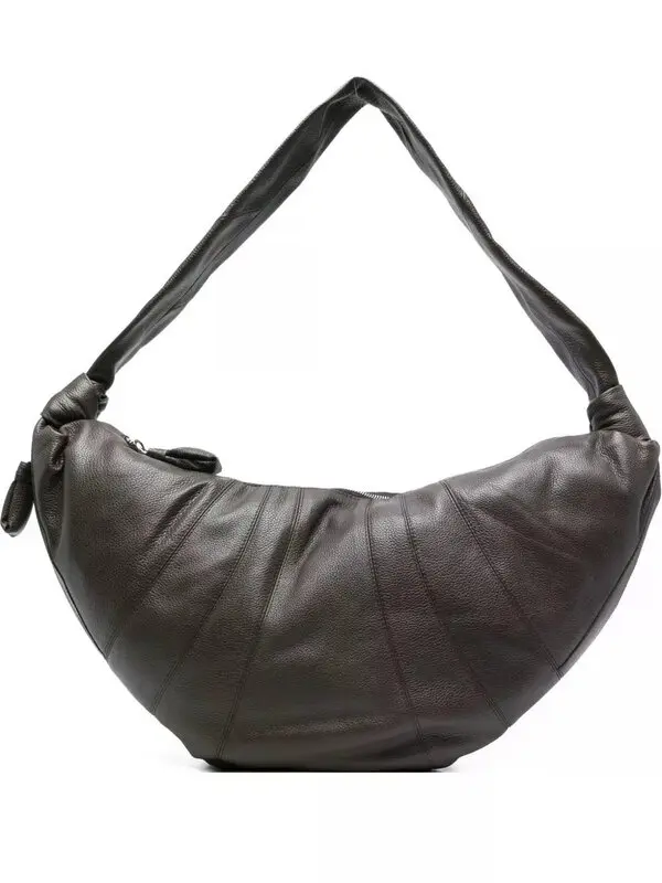 LEMAIRE Croissant Knotted Leather Shoulder Bag - Grey