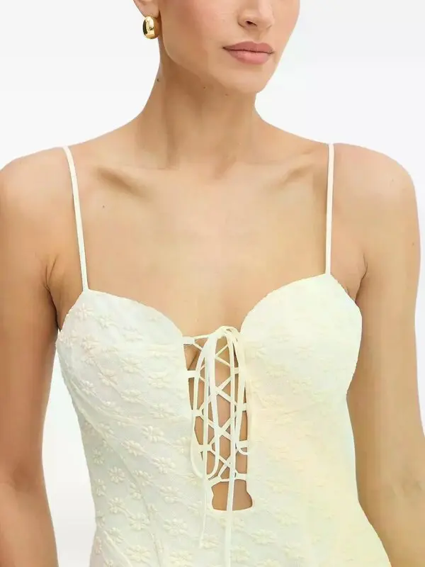 Buy Bardot Floral Lace-up Midi Dress - White At 20% Off | Editorialist