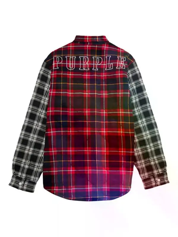 PURPLE BRAND Quilted Plaid Shirt Jacket