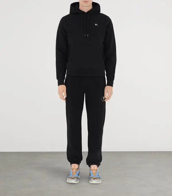 Burberry Cotton Knight Stamp Sweatpants - Black
