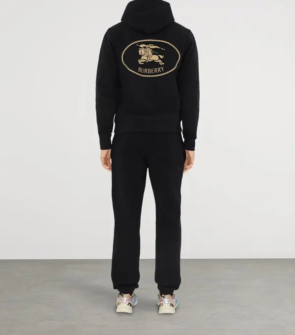 Burberry Cotton Knight Stamp Sweatpants - Black