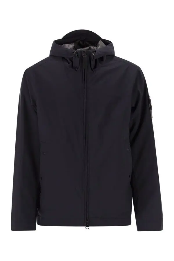 Stone Island Padded Hooded Jacket With Waterproof Membrane - Navy