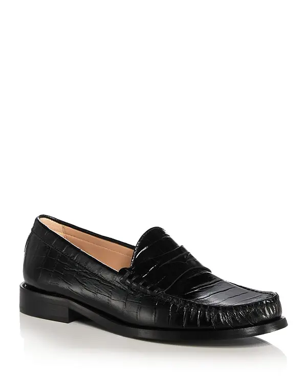 STUART WEITZMAN Embossed Loafers - Black