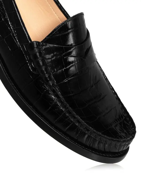 STUART WEITZMAN Embossed Loafers - Black