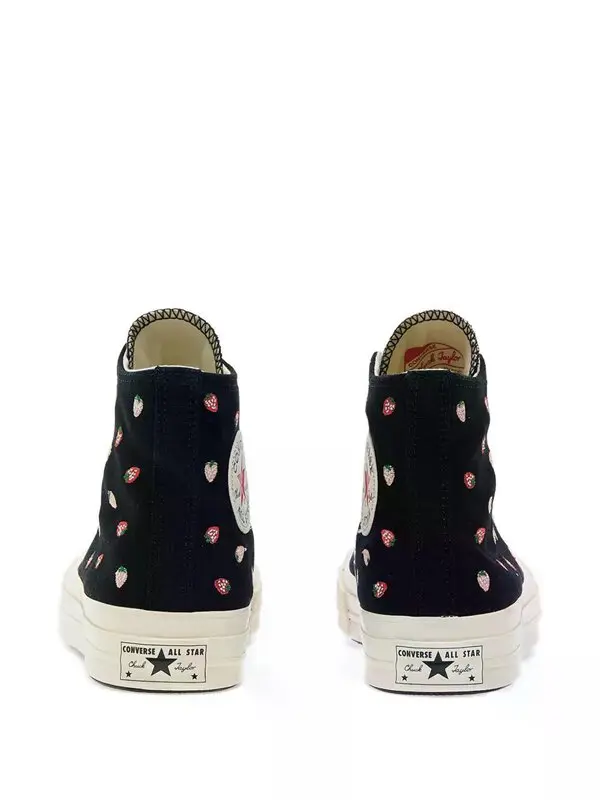 CONVERSE Strawberry-embroidered High-top Sneakers - Black