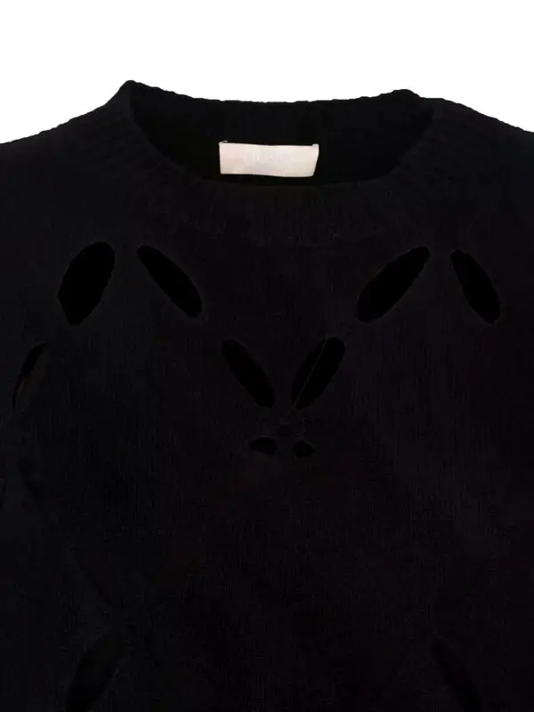 Liu Jo Crew Neck Cut-out Long Sleeve Sweater