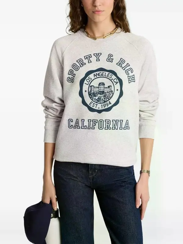 SPORTY & RICH Crew Neck Long Sleeve Sweatshirt