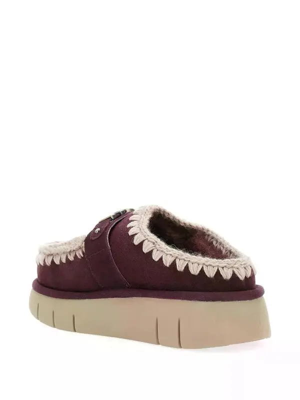 Mou Crochet-trim Platform Mules